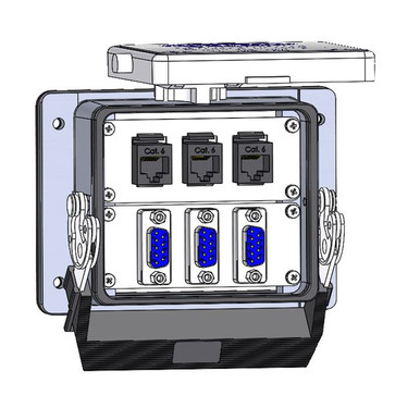 Mencom DB09-3-3RJ45-32 Panel Interface Connector with, 3 x 9 pin D-sub ...
