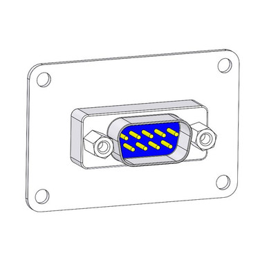 Mencom DB09M-PL06 Panel Interface Connector with, 9 pin D-Sub Male to ...