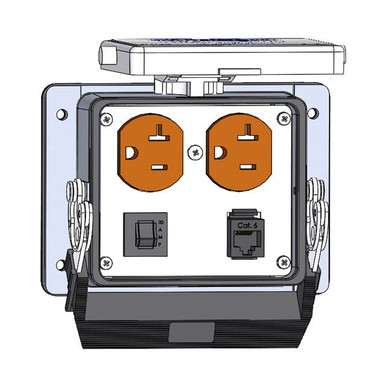 Mencom DP20-RJ45-20R-32 Panel Interface Connector with 20A Duplex ...