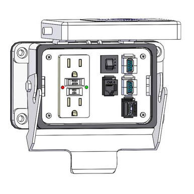 Mencom GF-HDMI-RJ45-2USB-AFAF-R-48 Panel Interface Connector with GFCI ...