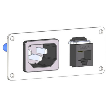 Mencom DMC-RJ45-PL16 Panel Interface Connector with C14 Male Receptacle ...