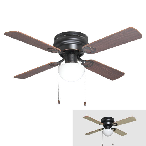 Oil Rubbed Bronze 42" Hugger Ceiling Fan w/ Light Kit & Reversible ...