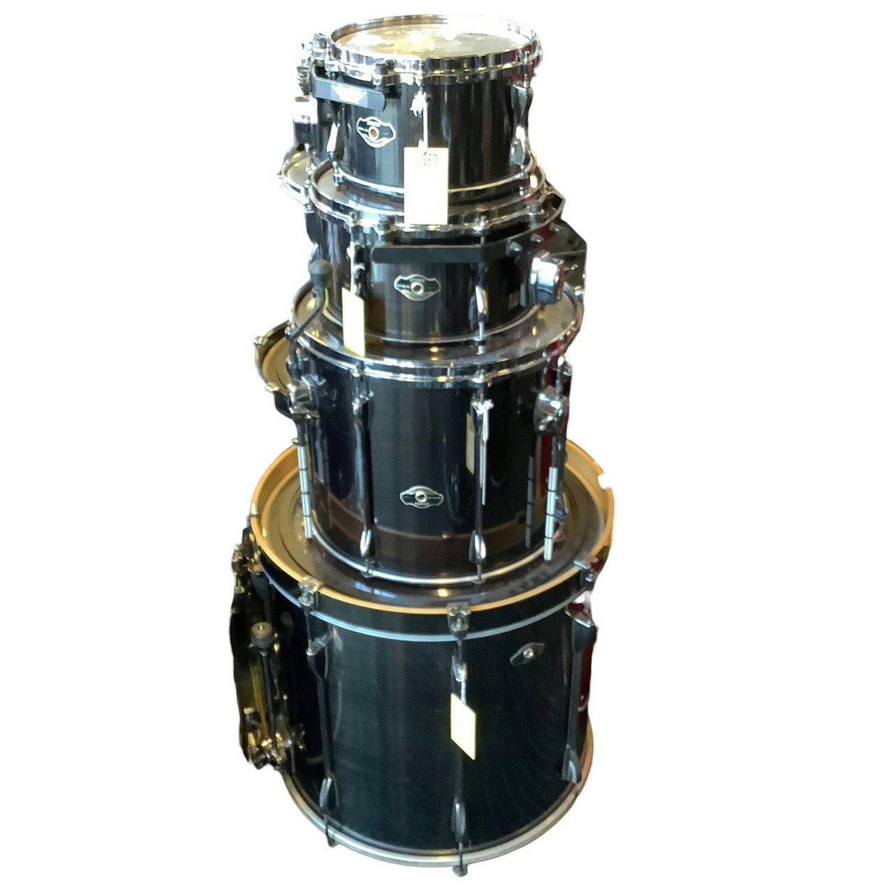 Used Tama 4PC TAMA SUPERSTAR HYPER-DRIVE SHELLS Drum Kits Black Drum Kits