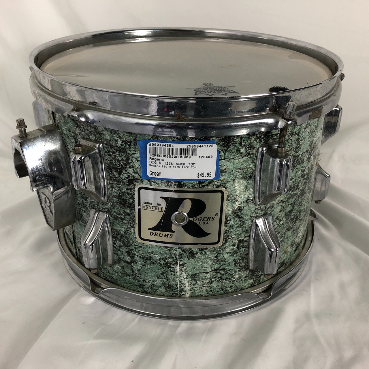 Used Rogers BIG R 12IN RACK TOM Vintage Rack Tom Green 12"