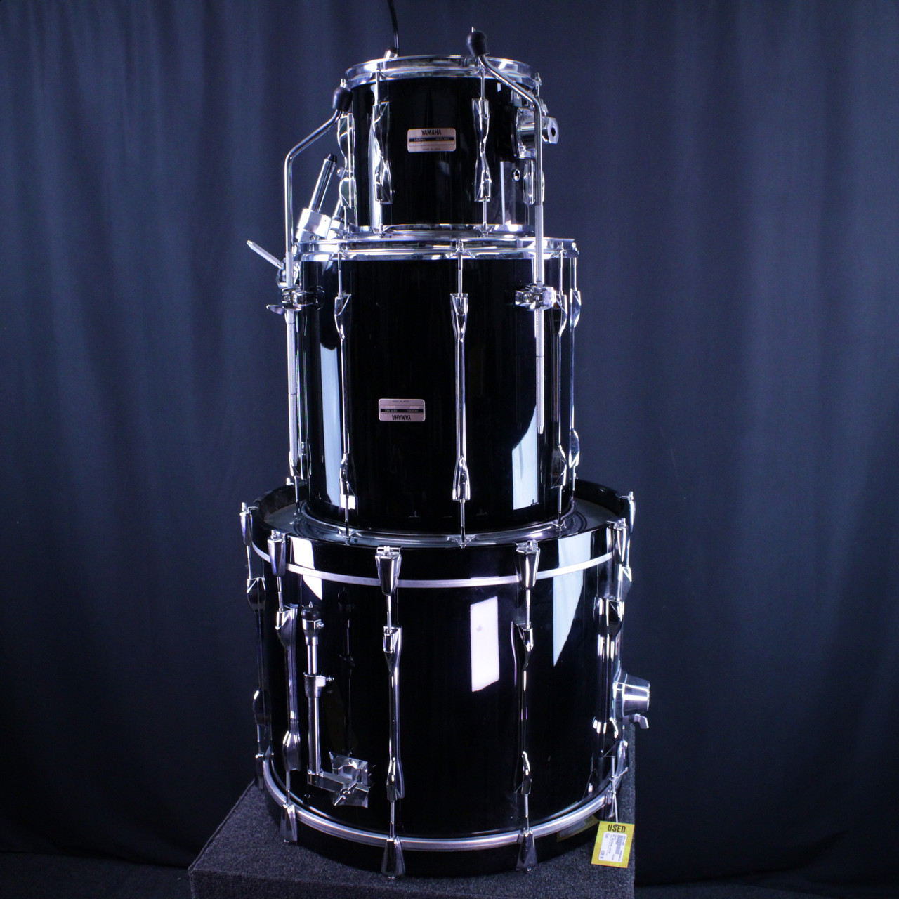 Used Yamaha 3PC RECORDING CUSTOM Drum Shell Kit Black