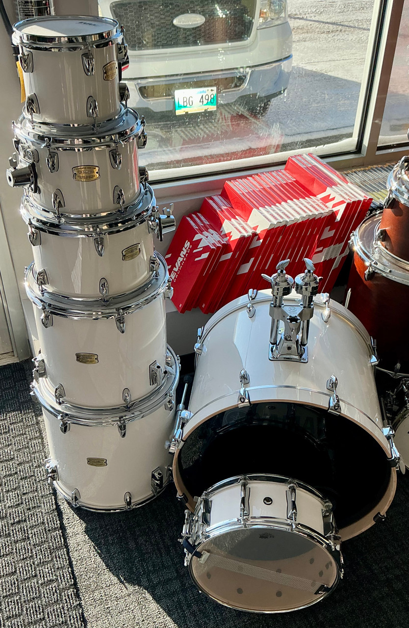 Used Yamaha STAGE CUSTOM Drum Shell Kit White 22" Kick Drum