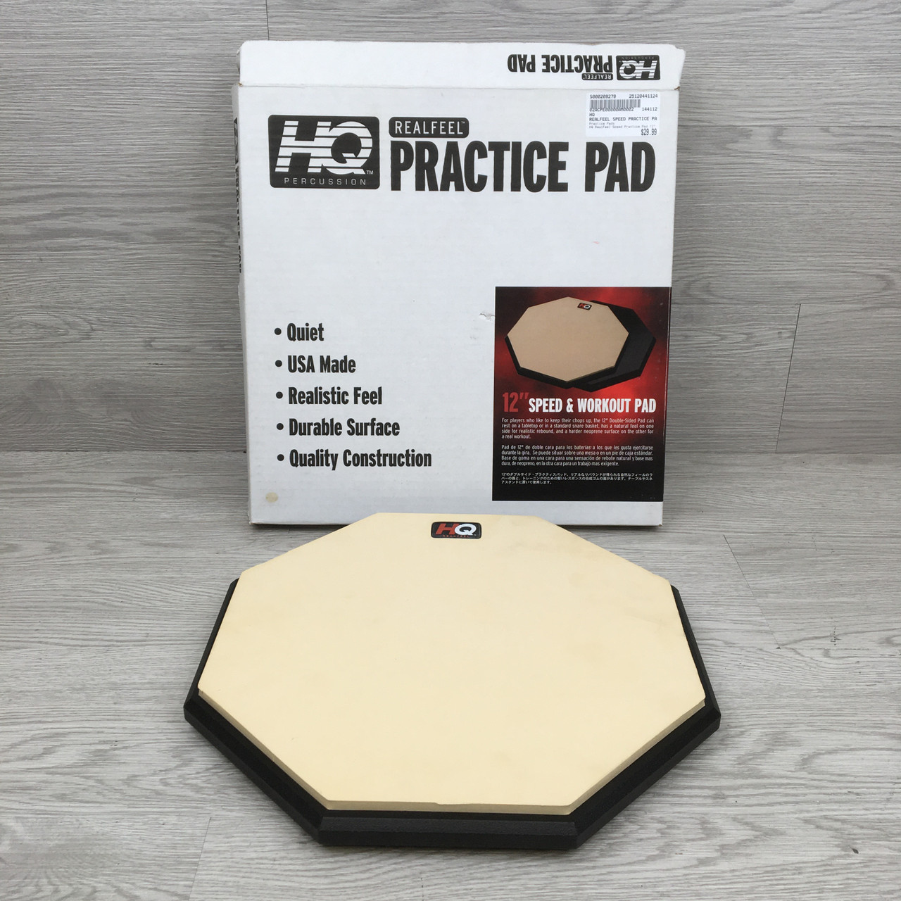Used HQ REALFEEL SPEED PRACTICE PAD 12IN Drum Practice Pad