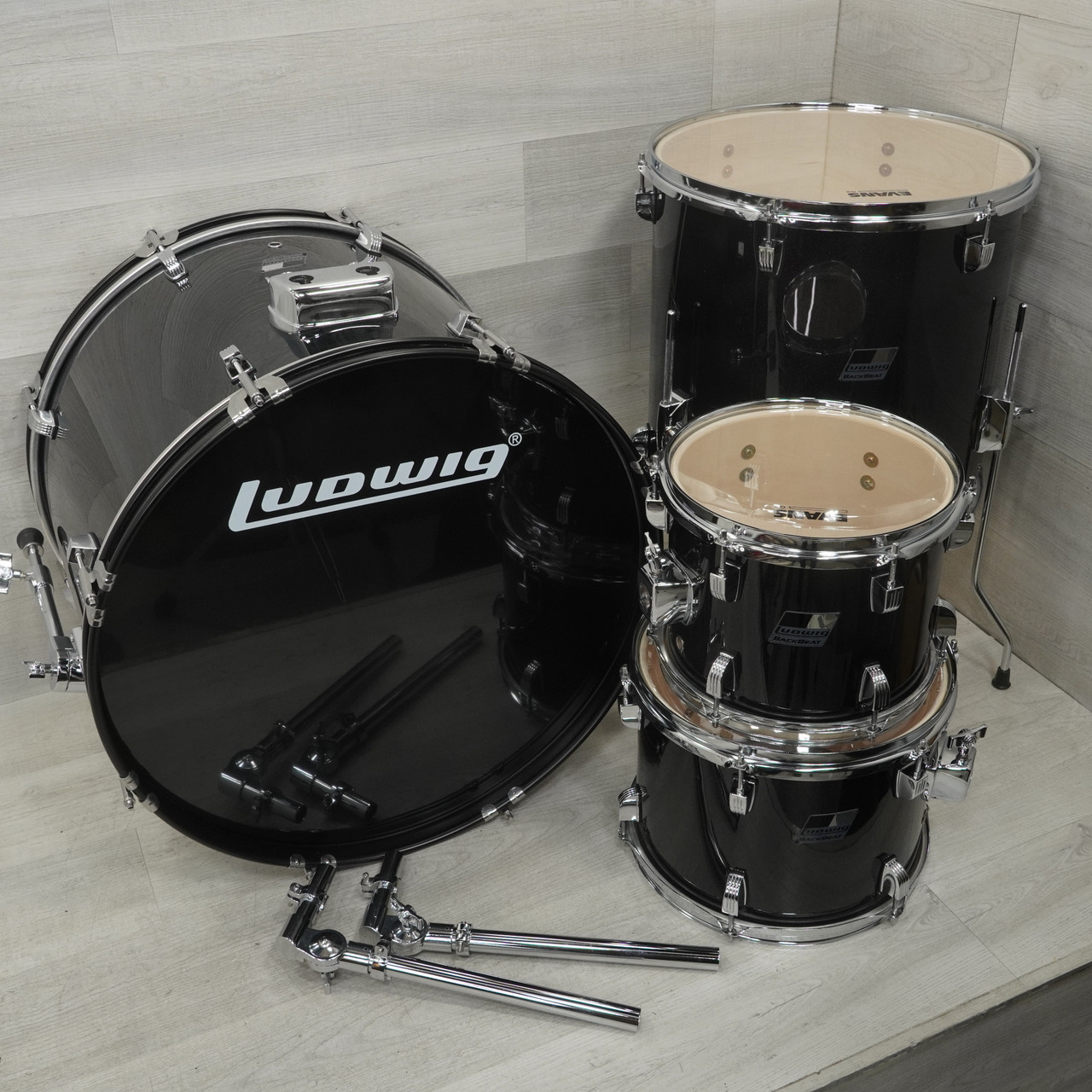 Used Ludwig Accent Cs Drum Shells And Hardware Black