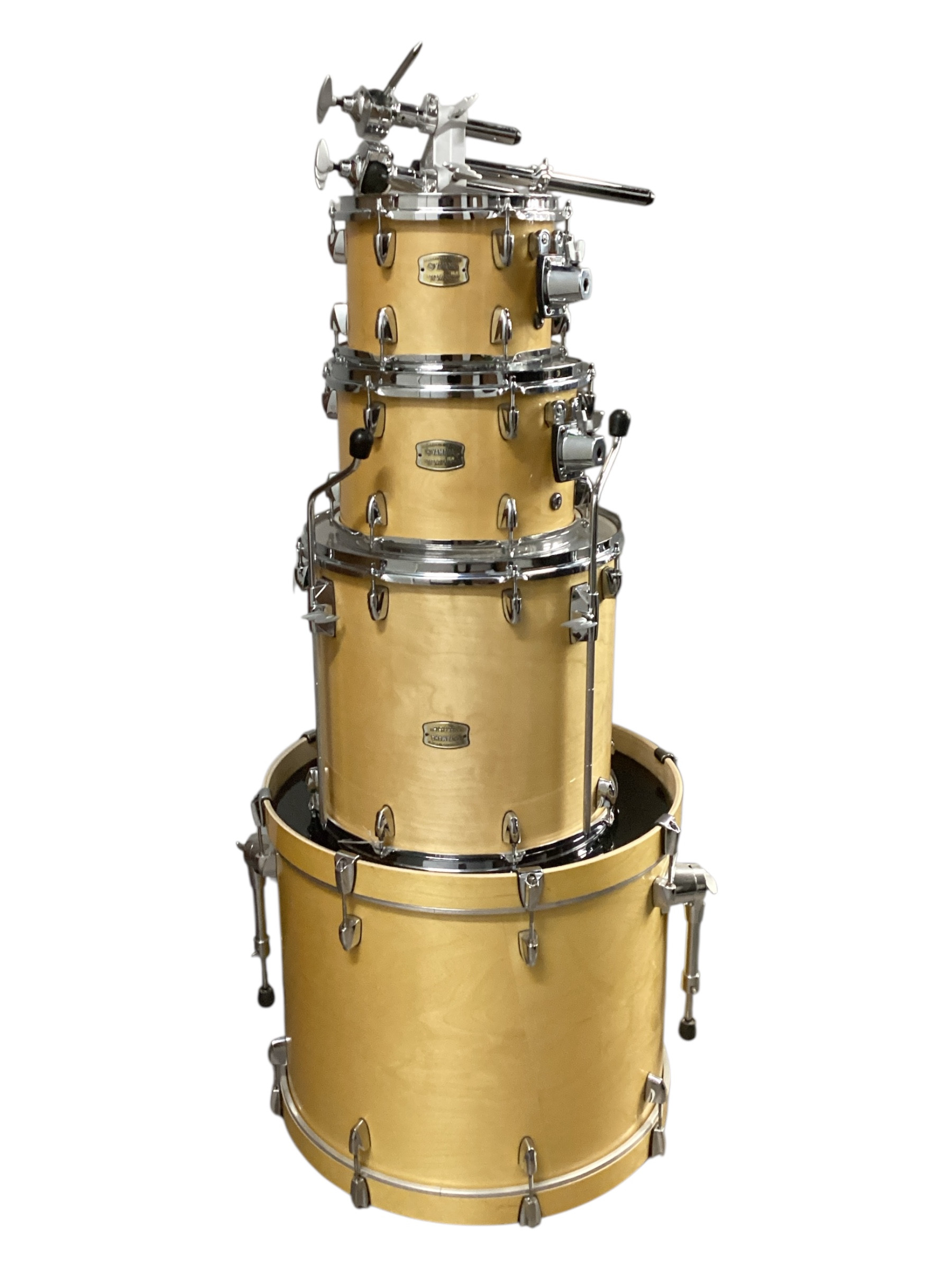 Used Yamaha STAGE CUSTOM SPB2F50M 4PC SHELLS Drum Shell Kit Amber