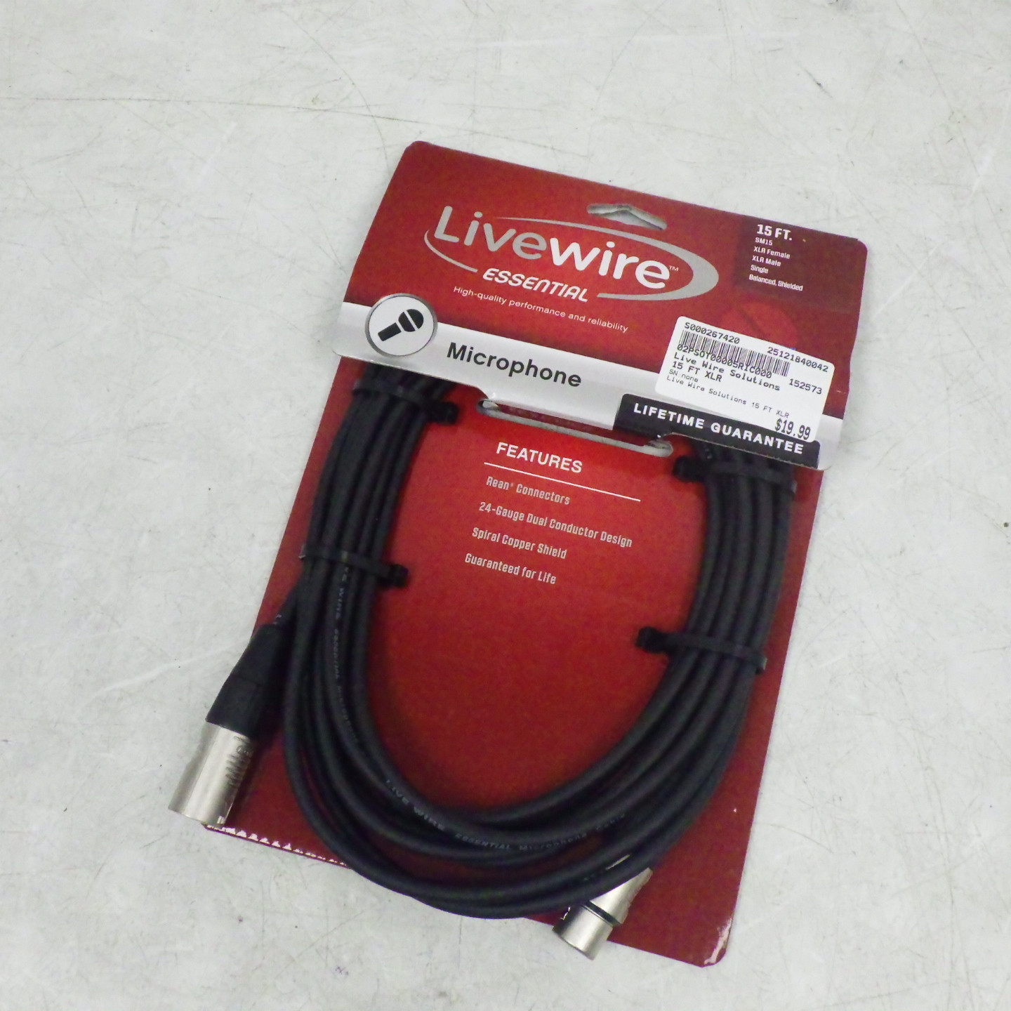 Used Live Wire Solutions 15 FT XLR Pro Sound Product