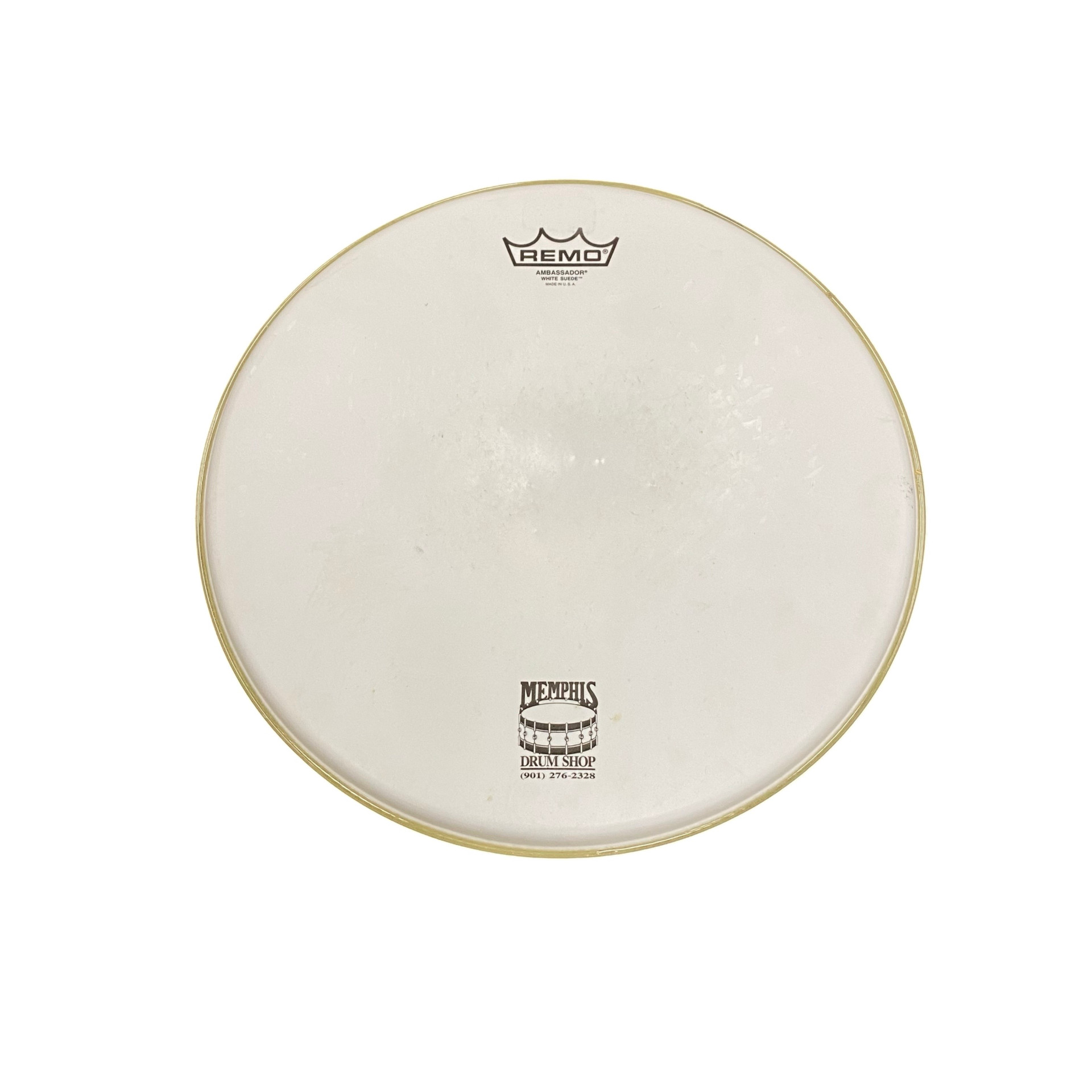 Used Remo 14 AMBASSADOR WHITE SUEDE Snare Drum Head