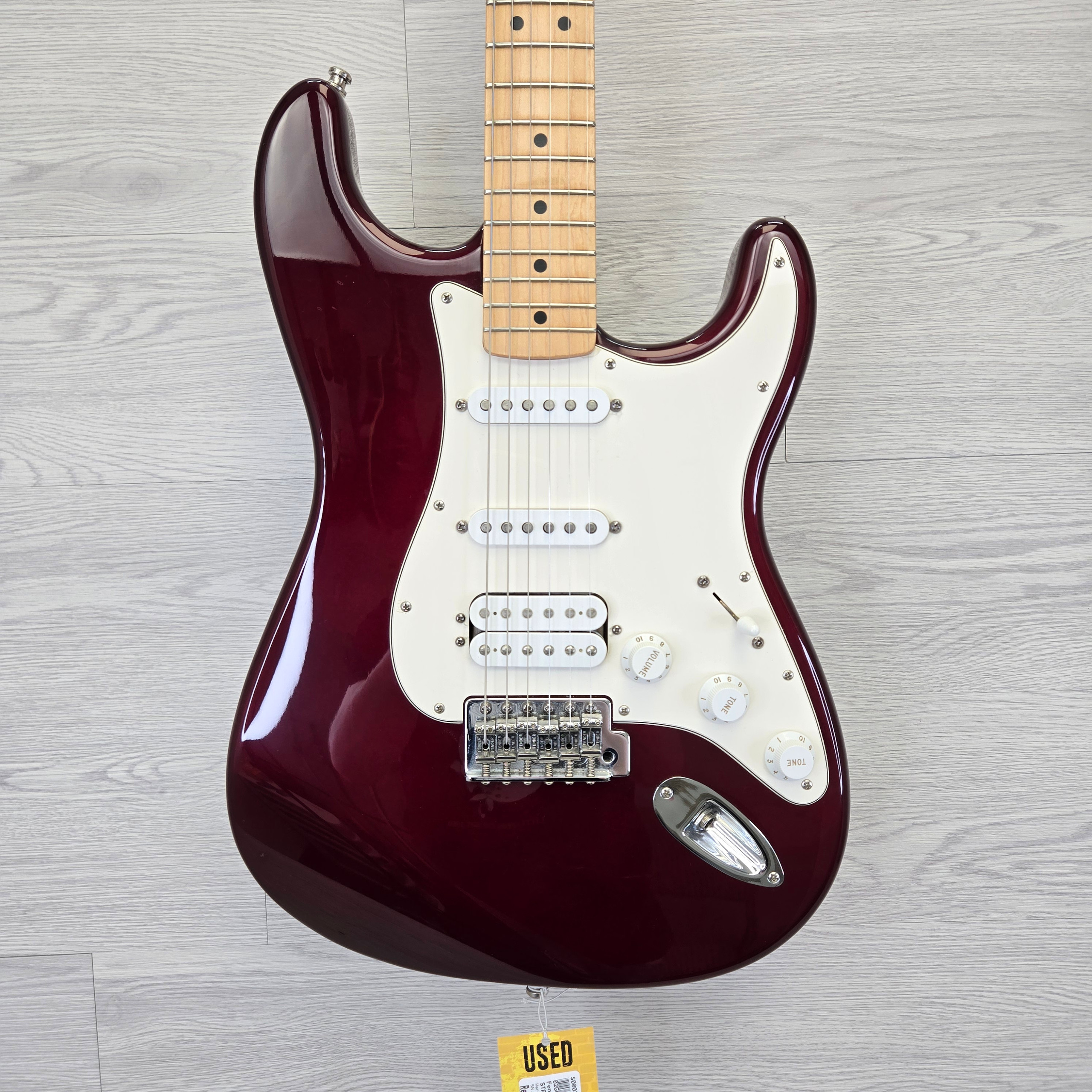 Used Fender STANDARD STRAT HSS W/HSC S Type Electric Guitar Red 6-String