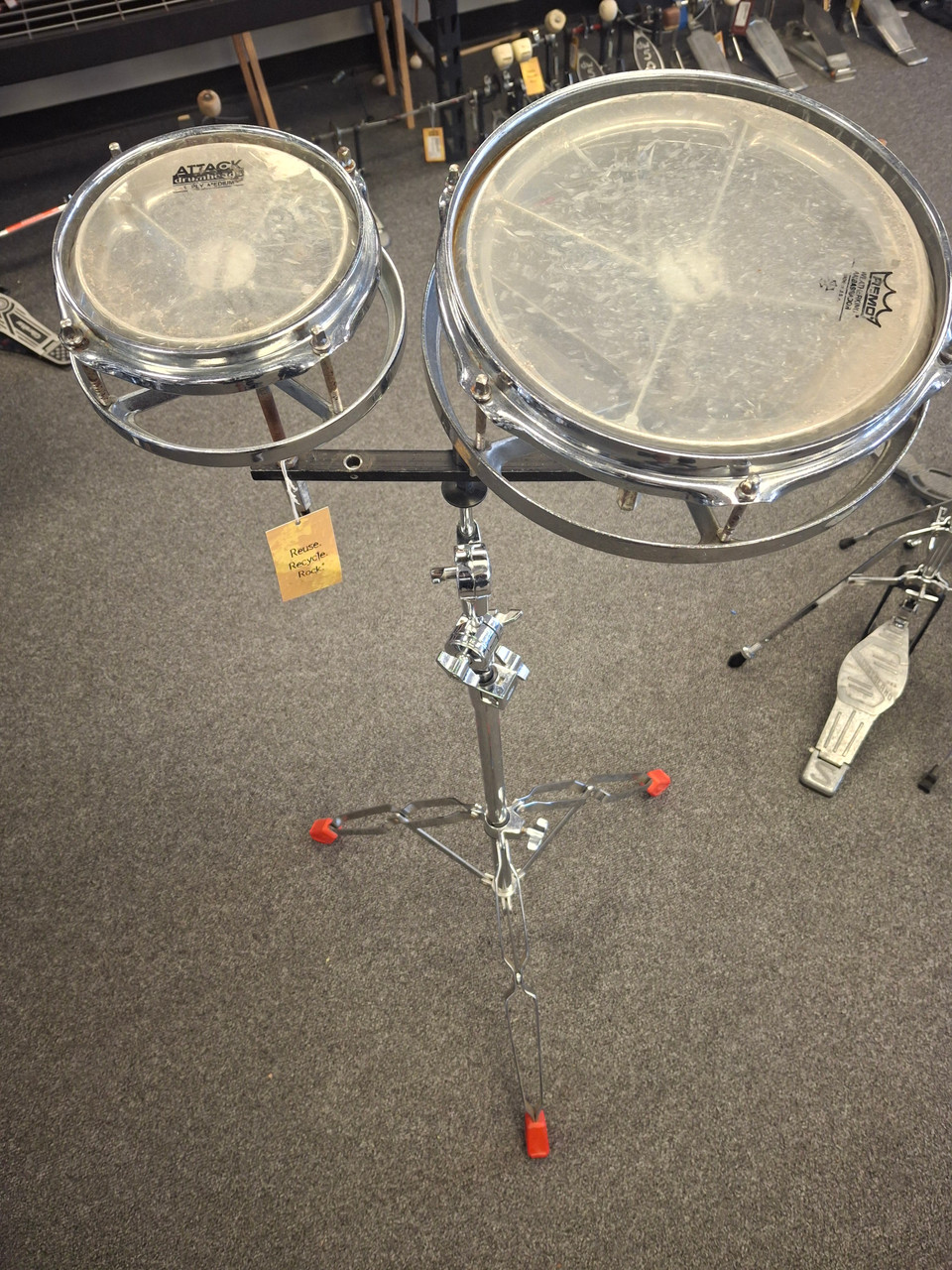 Used Remo 6 INCH 10 INCH ROTO TOM SET Percussion Instrument