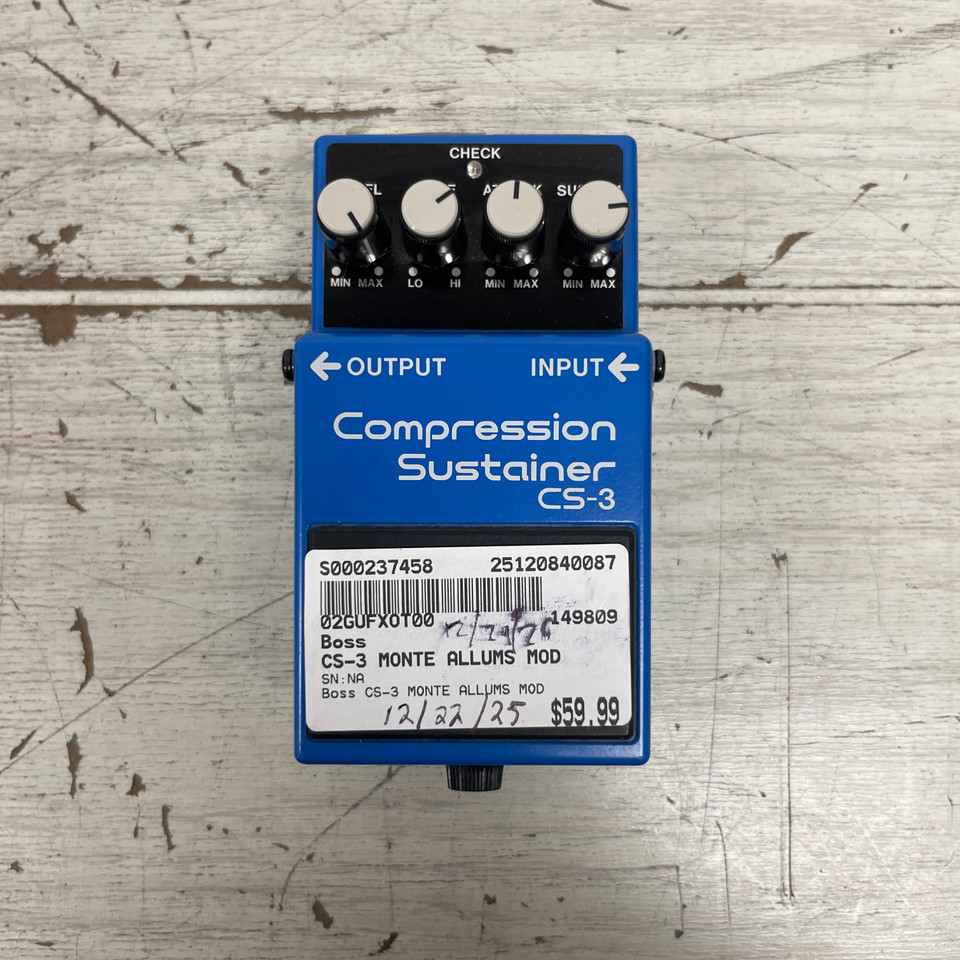 Used Boss CS-3 MONTE ALLUMS MOD Compressor Pedal