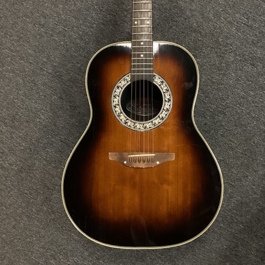 Used Ovation 1111-1 Solid Top Acoustic Guitar Tobacco Sunburst