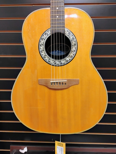 Used Ovation 1111 BALLADEER Vintage Solid Top Acoustic Guitar Wood