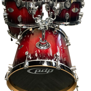 Used PDP X7 7 PC SHELLS Drum Kit Red 22" Kick Drum