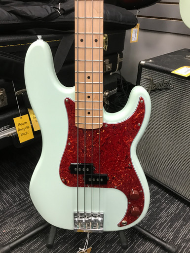 Used Squier PRECISION BASS P Type Bass Guitar Green 4-String