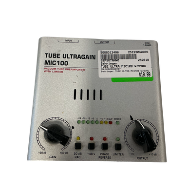 Used Behringer TUBE ULTRA MIC100 W/9VAC Pro Sound Product