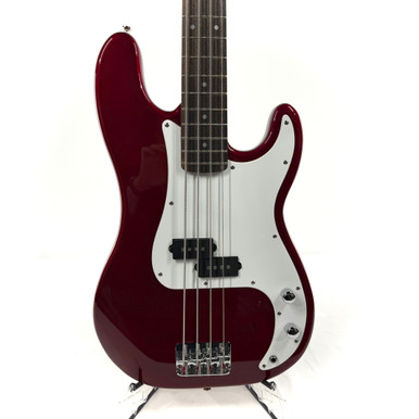 Used Squier AFFINITY P-BASS P Type Bass Guitar Red 4-String