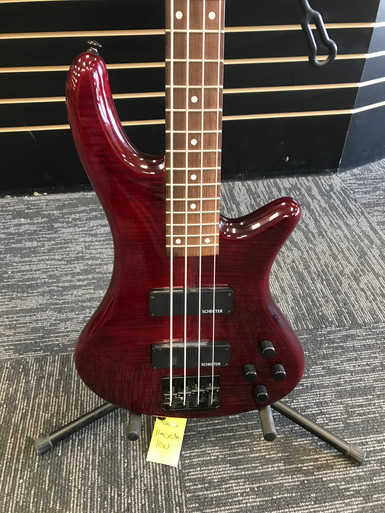 Used Schecter GRYPHON 4 Modern Metal Bass Guitar Red 4-String