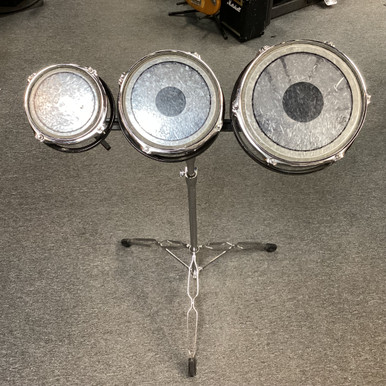 Used Remo ROTO TOMS 6 8 10 WITH STAND Percussion Instrument