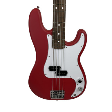 Used Squier DEBUT PRECISION BASS P Type Bass Guitar Red 4-String