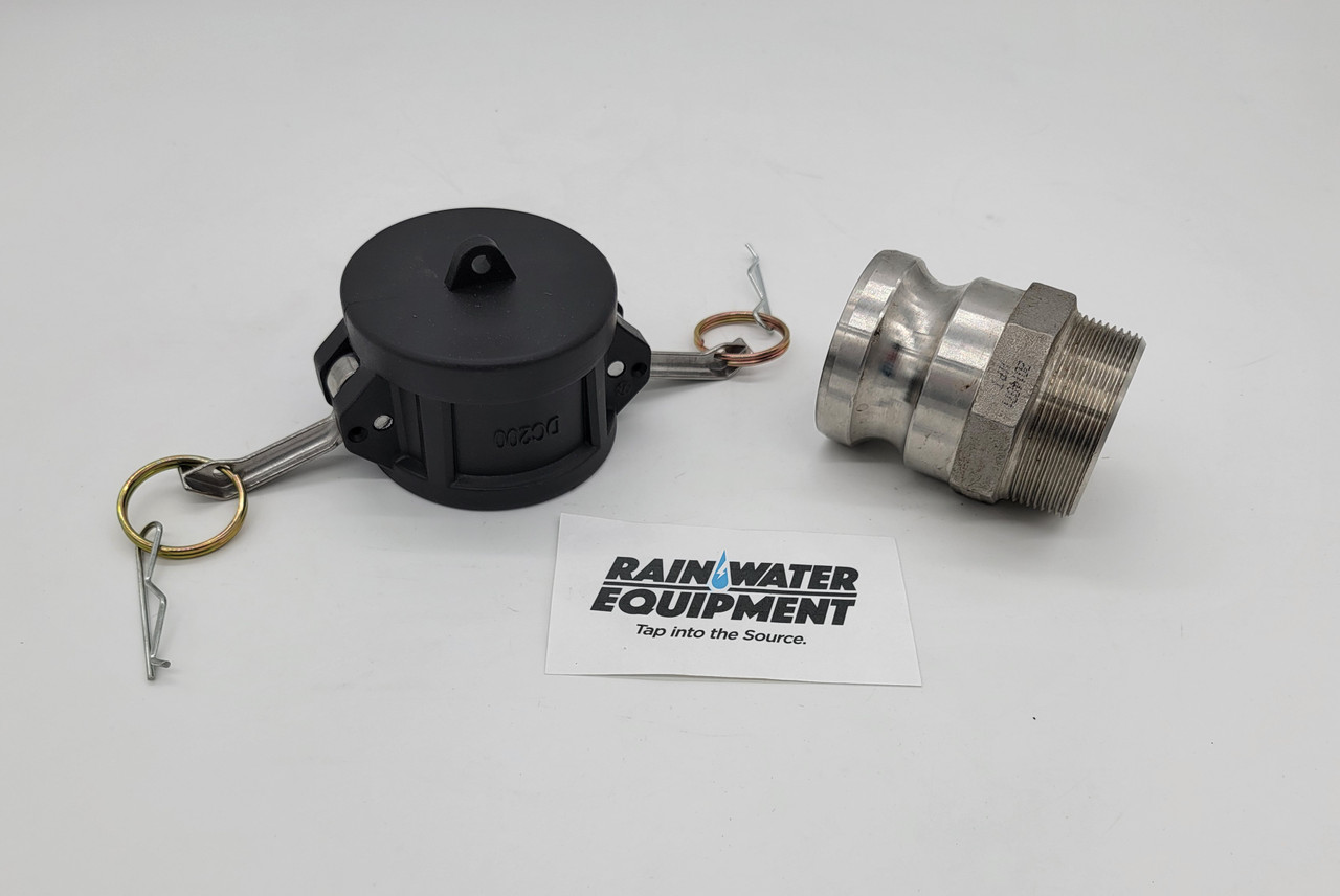 2" Stainless Steel Camlock Fitting and Poly Dust Cap - Type F (2-SS-CAM ...