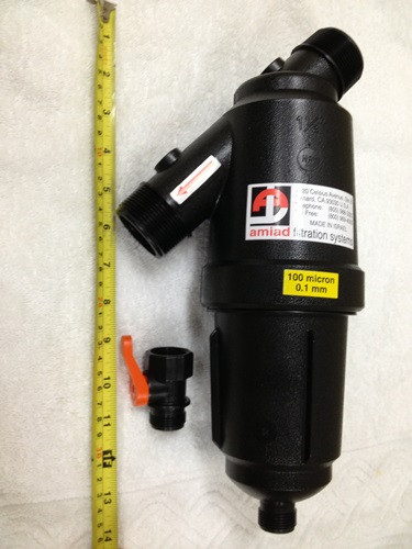 1 1/2" T - SUPER PLASTIC INLINE FILTER - 100 MICRON STAINLESS STEEL SCREEN