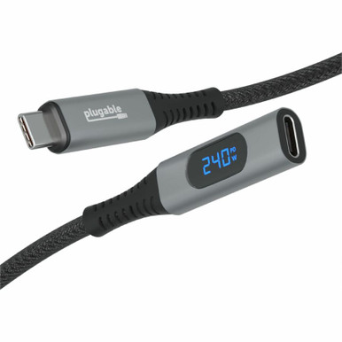 Plugable USBC-METER3-1MF USB C Extension Cable 3.3 Ft, Digital Power ...