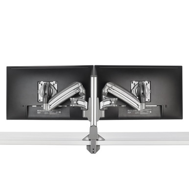 Chief KX Low-Profile Dual Monitor Arms, Column Desk Mount, Silver - Bluum