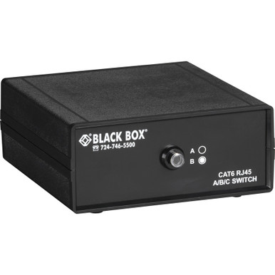 Black Box RJ45 2-to-1 CAT6 Ethernet 10G Manual Desktop Switch - Bluum