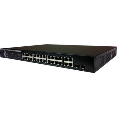 Amer 24 Port 10/100 PoE, 2 Port 1000, 2 Port Gigabit RJ45/SFP Combo ...