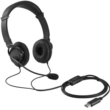 Kensington Classic Headset with Mic and Volume Control - 3.5mm - Black ...