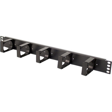 Rack Solutions 1U Horizontal Metal D-Ring Cable Management Bar - Bluum