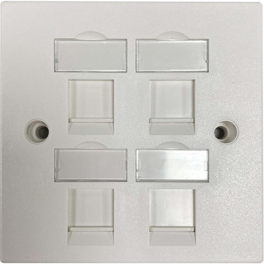 Tripp Lite 4-Port UK-Style Keystone Wall Plate, Unloaded Shuttered ...