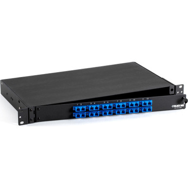 Black Box Rackmount Preloaded Fiber Enclosure - 1U, (12) Duplex SC Pair ...