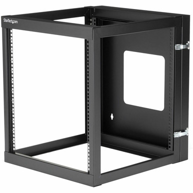 StarTech.com 4-Post 12U Hinged Wall-Mount Network Rack, 19" Open Frame ...