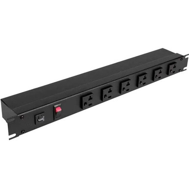 Rack Solutions 20A Horizontal Rackmount Power Strip with 6 Front ...