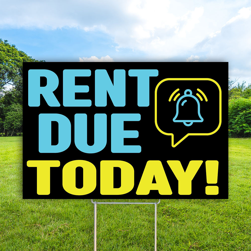 12"x 18" Rent Due Sign