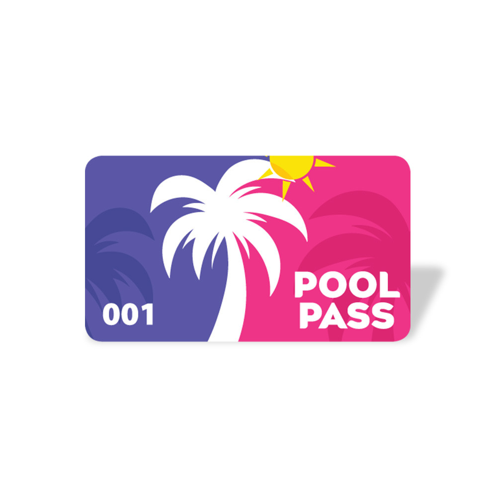 Credit Card Pool Pass w/Consecutive #'s Palm Tree