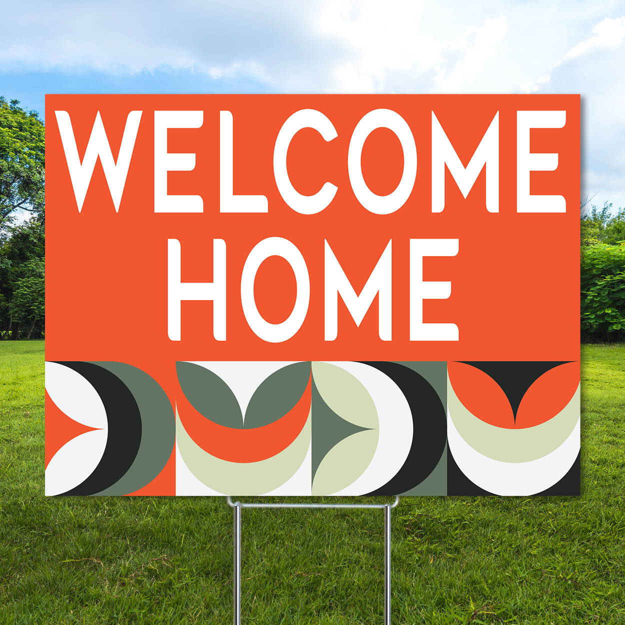 Vintage Mod Orange Coroplast Signs