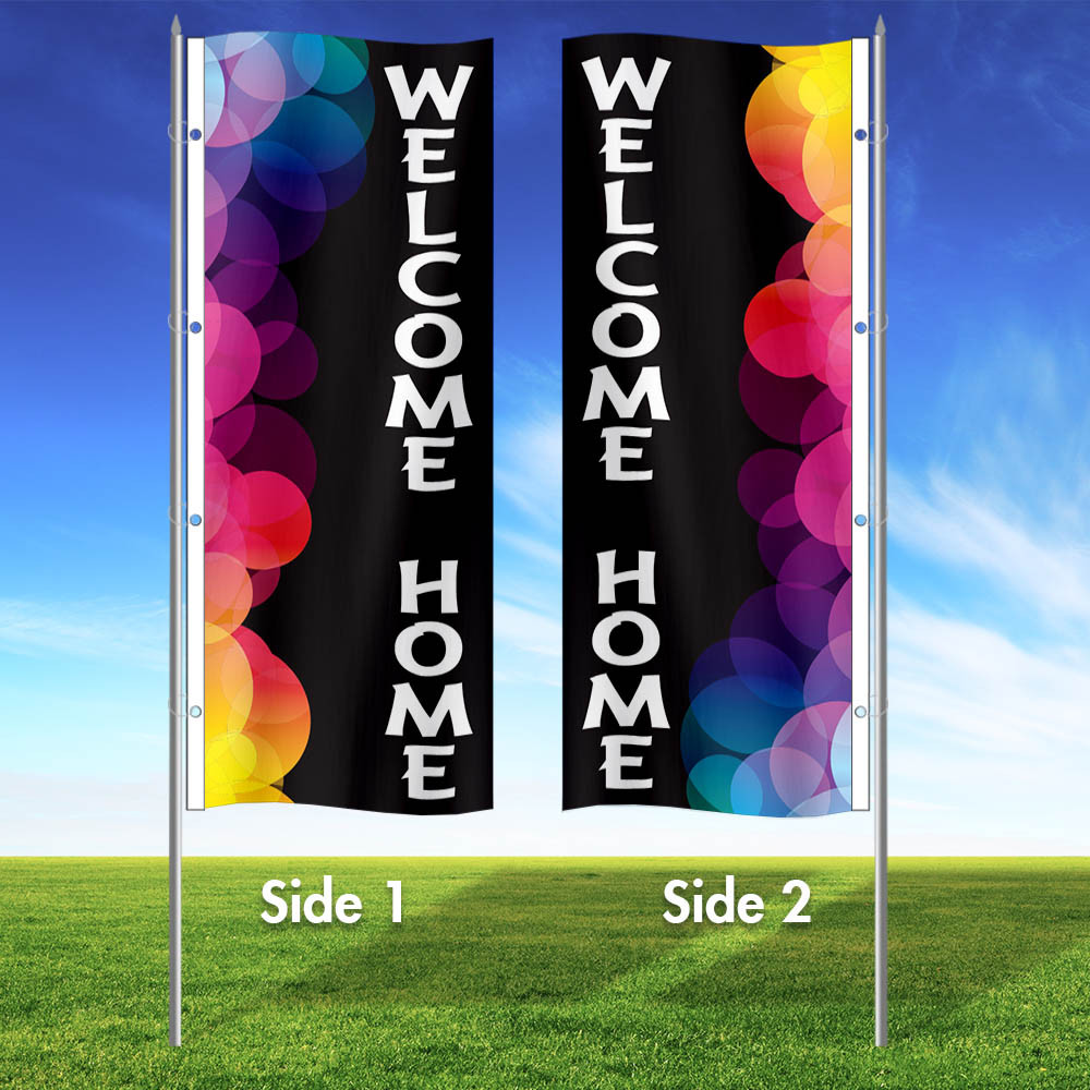 Black Neon: 3x8 Vertical Flags