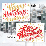 Holiday Bilingual Coroplast Yard Signs