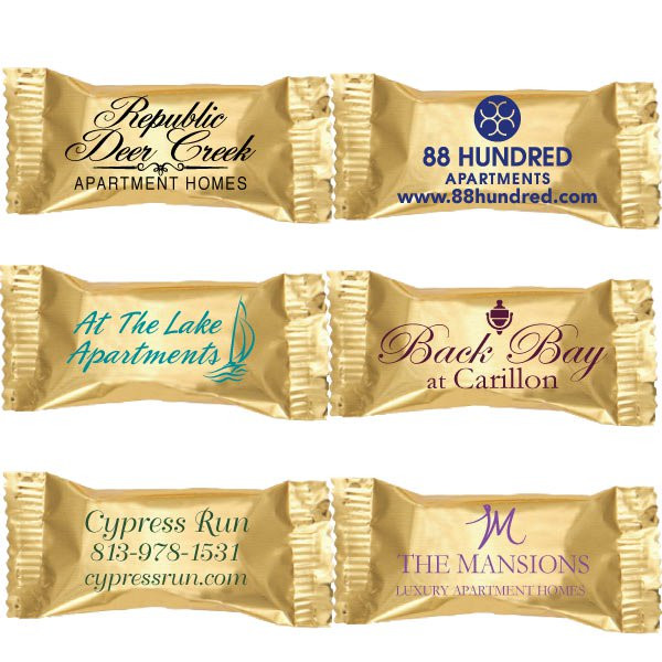 Custom Candy Wrappers - Gold Wrapper 1000 per case
