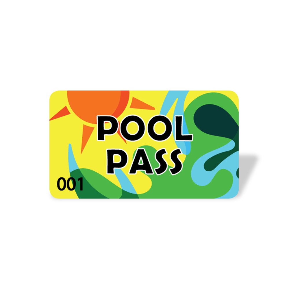 Credit Card Pool Pass w/Consecutive #'s Summer Sun
