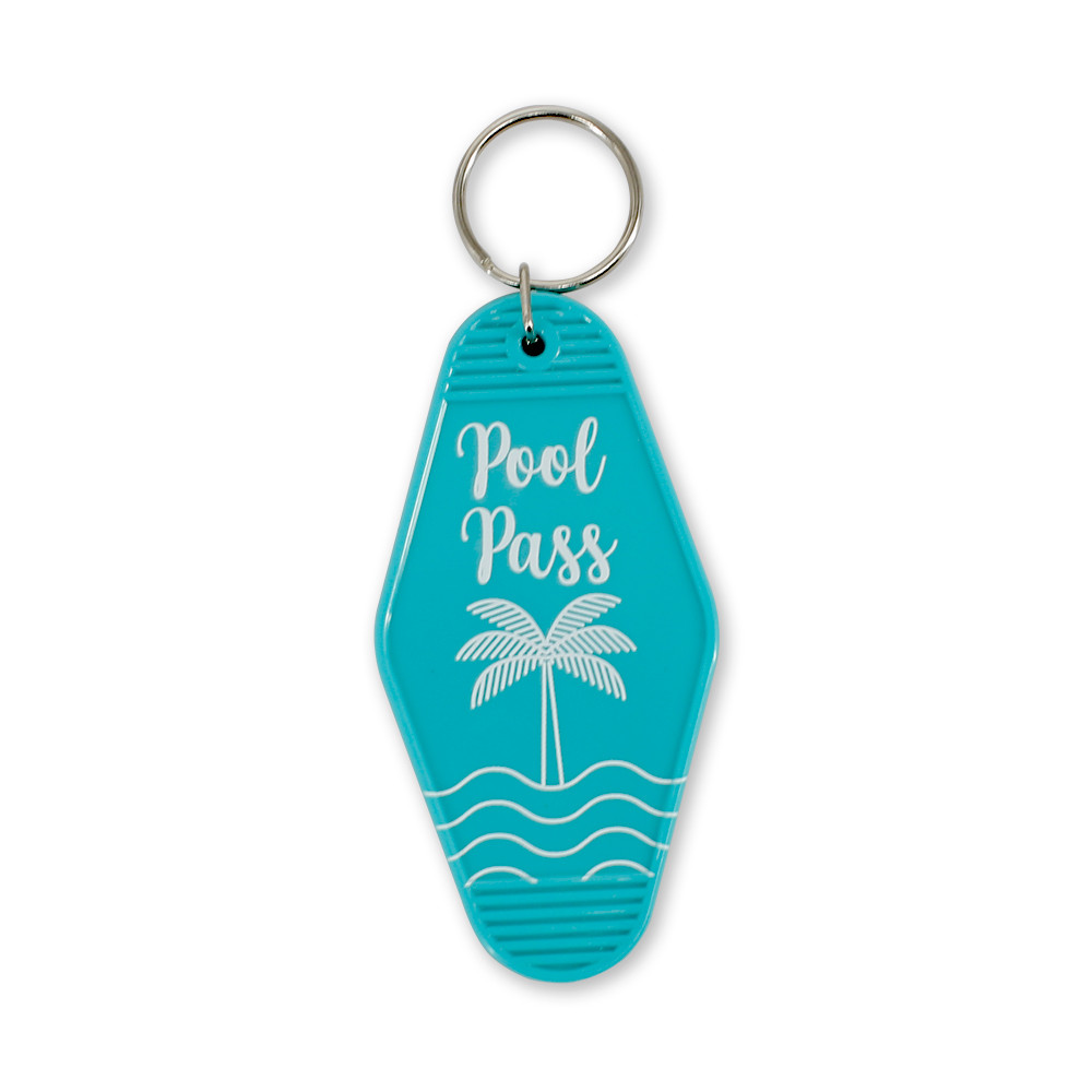 Vintage Keyring Pool Pass - Teal
