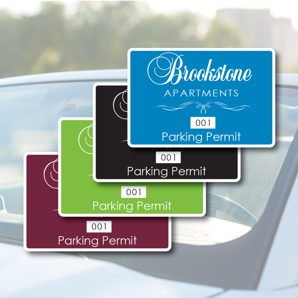 Custom Numbered Rectangle Static Cling Parking Permit - Welcome Home ...
