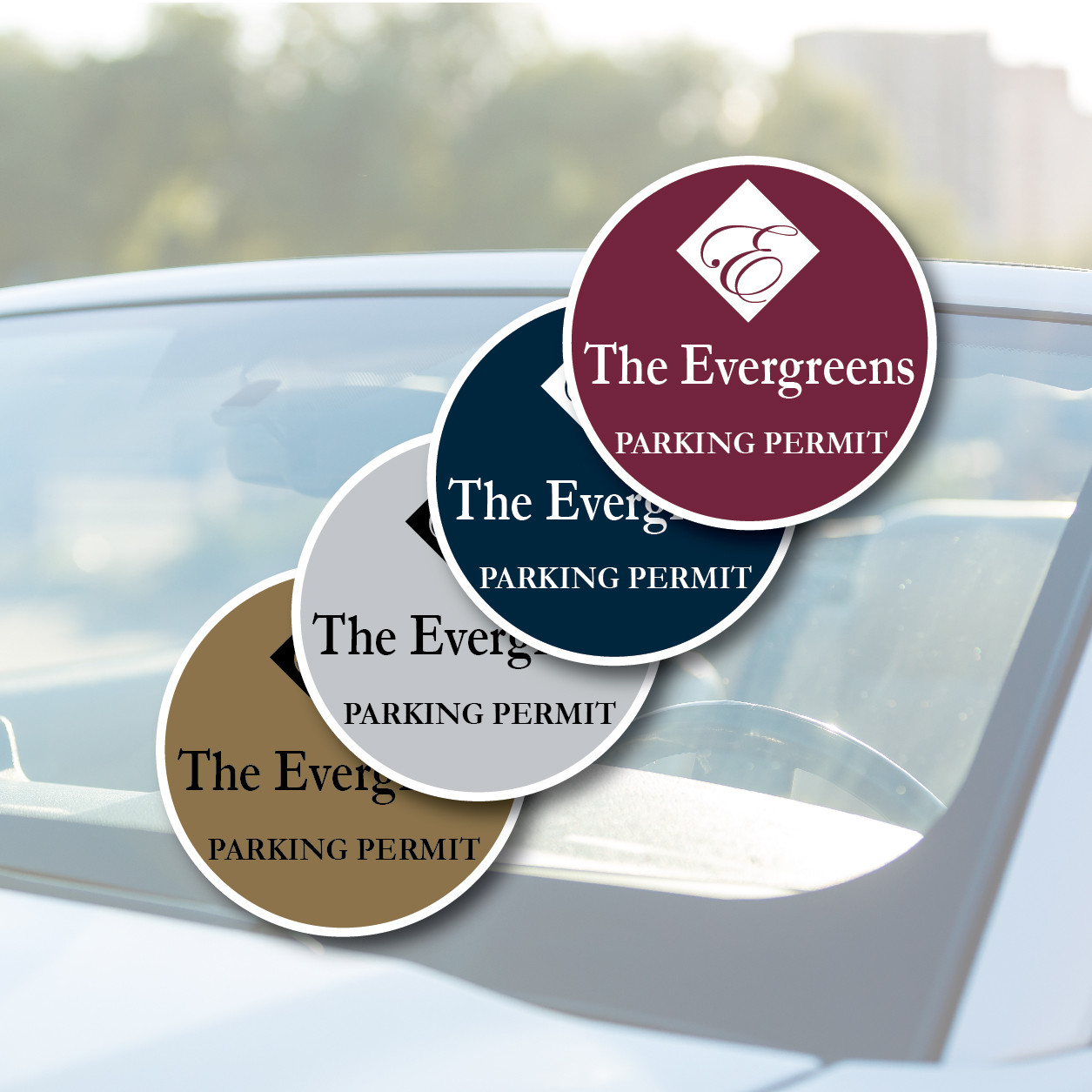 Custom Circle Static Cling Parking Permit - Welcome Home America