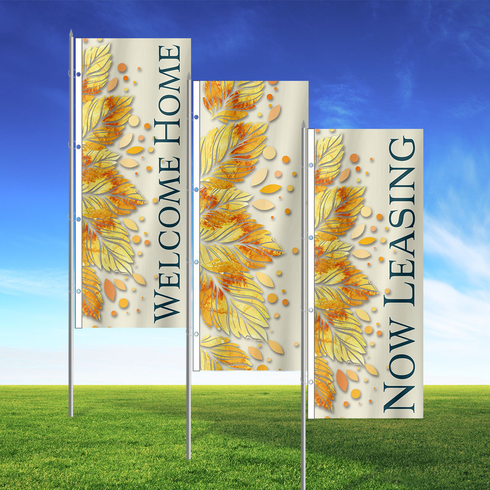 3x8 Autumn Gold Vertical Flags